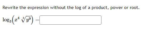 Solved Rewrite the expression without the log of a product, | Chegg.com