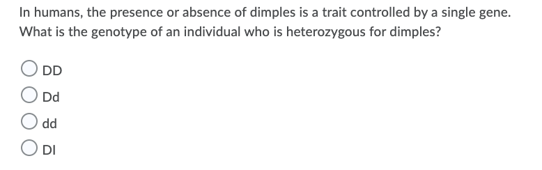 Solved In humans, the presence or absence of dimples is a | Chegg.com