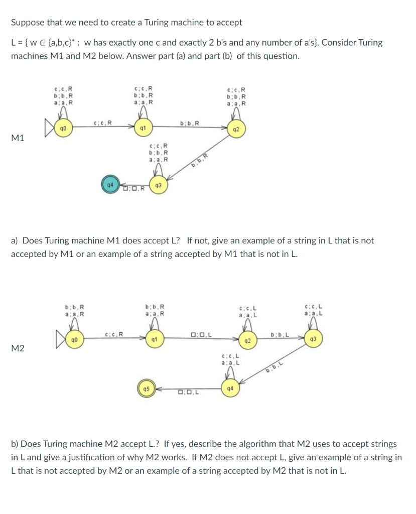 Solved Suppose that we need to create a Turing machine to | Chegg.com