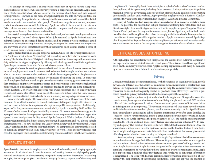Read Case 15: Apple Maintains Strong Ethical Roots... | Chegg.com