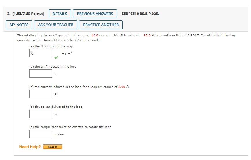 Solved The rotating loop in an AC generator is a square 10.0 | Chegg.com