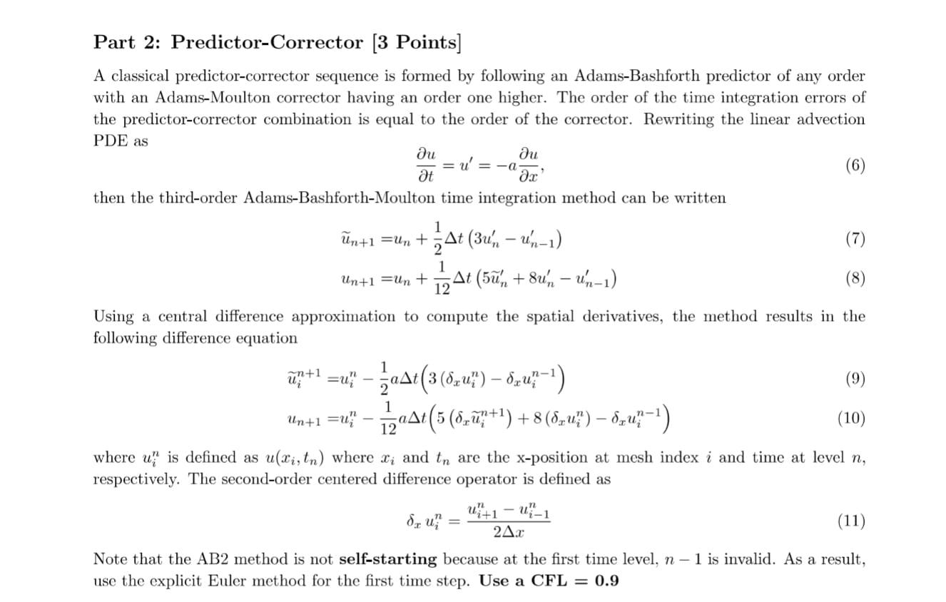Part 2: Predictor-Corrector [3 Points] A classical | Chegg.com