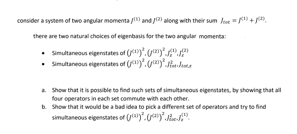 Solved consider a system of two angular momenta /(1) andrz) | Chegg.com