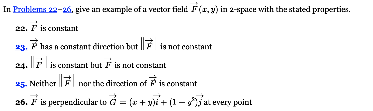 Solved 22. In Problems 22–26, give an example of a vector | Chegg.com