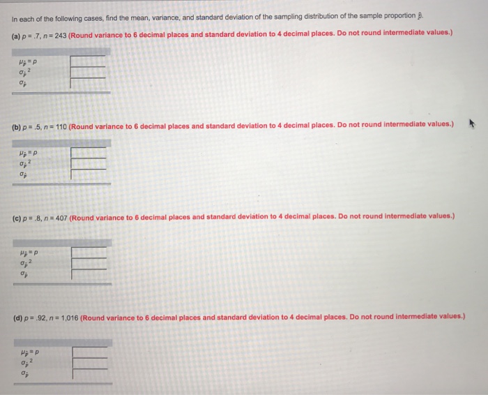Solved In each of the following cases, find the mean, | Chegg.com