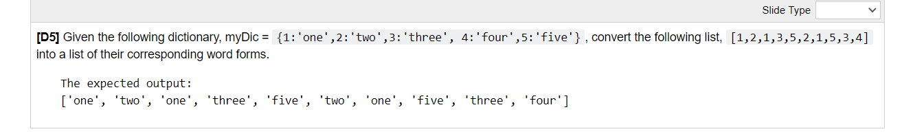 Solved Use only list comprehension, dictionaries, zip, | Chegg.com