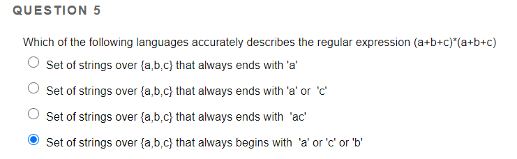 Solved QUESTION 5 Which of the following languages | Chegg.com