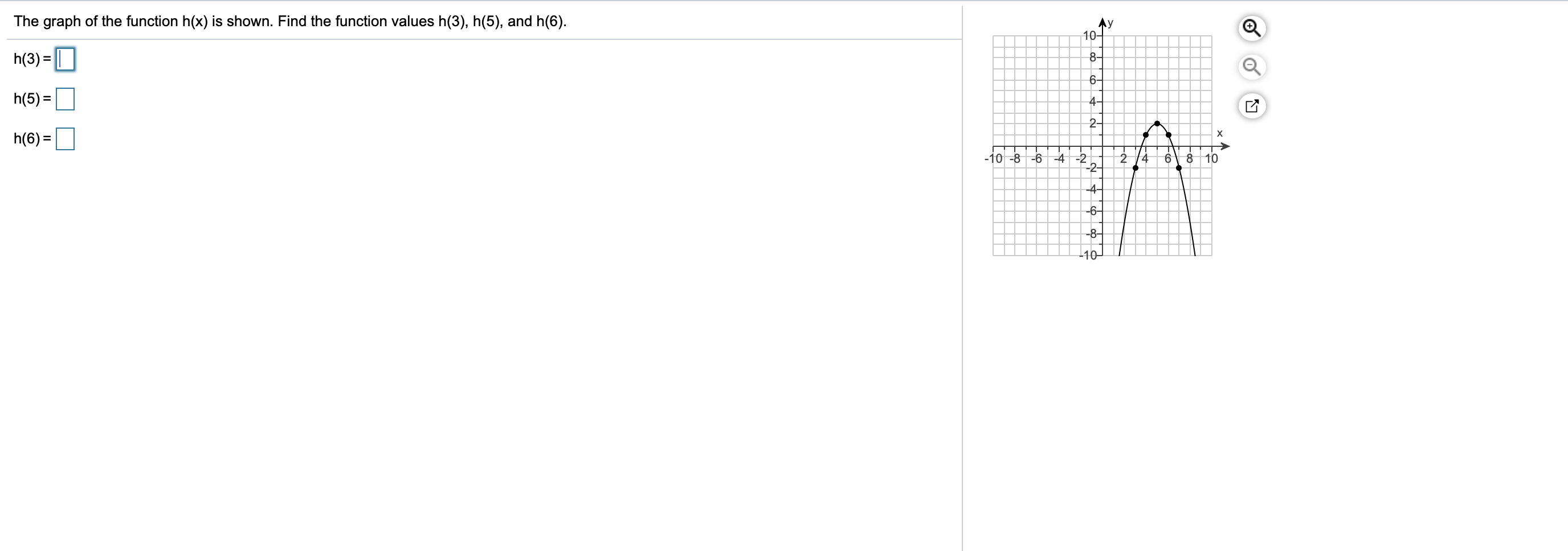 Solved The graph of the function h(x) is shown. Find the | Chegg.com