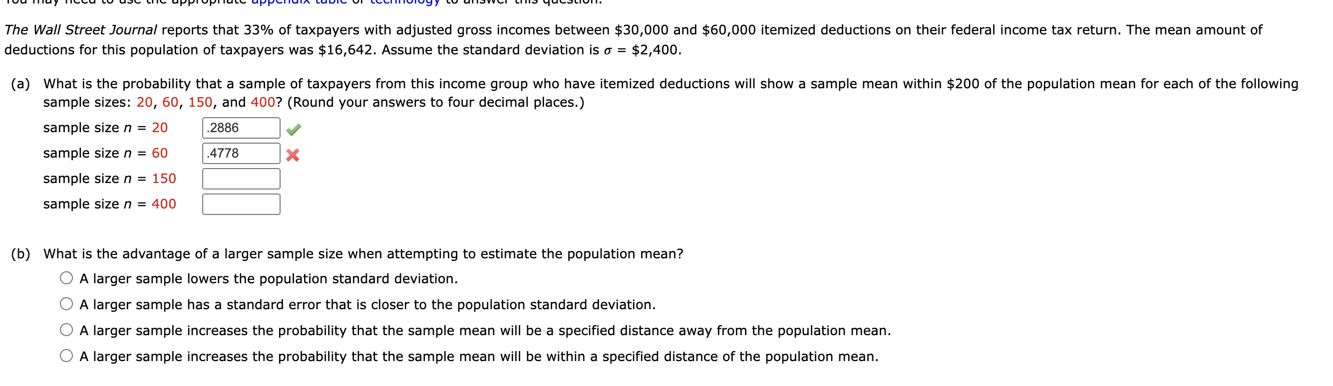 Solved deductions for this population of taxpayers was | Chegg.com