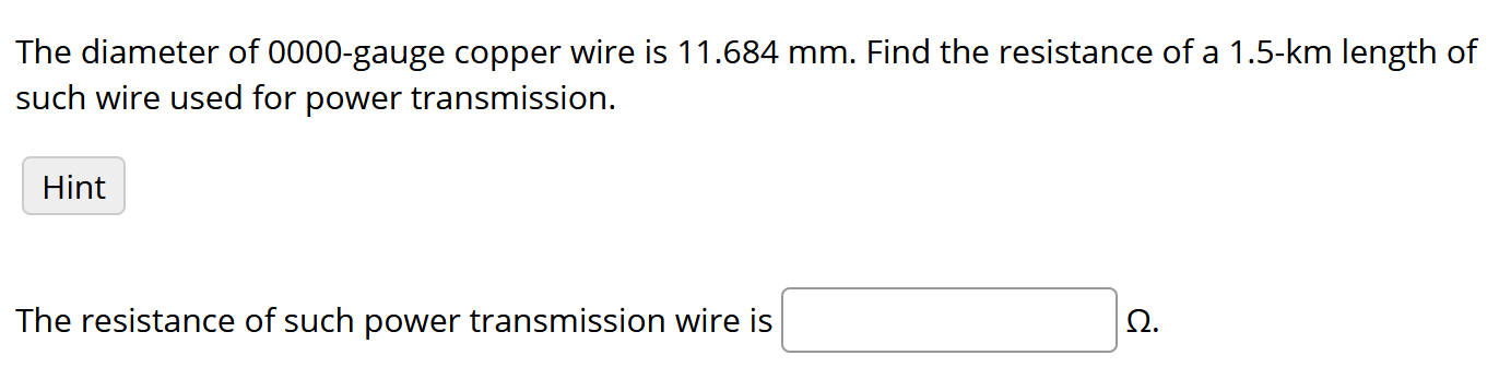 Solved The diameter of 0000-gauge copper wire is 11.684 mm. | Chegg.com
