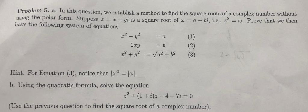 Solved Problem 5. a. In this question, we establish a method | Chegg.com