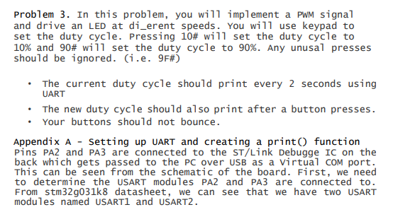 Solved Problem 3. In this problem, you will implement a PWM | Chegg.com