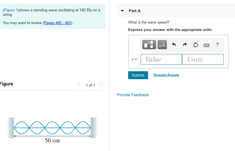 Solved (Figure 1)shows a standing wave oscillating at 180 Hz | Chegg.com