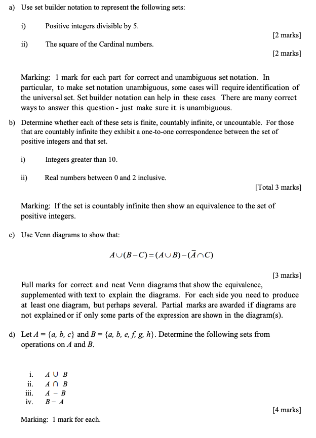 Solved a) Use set builder notation to represent the | Chegg.com