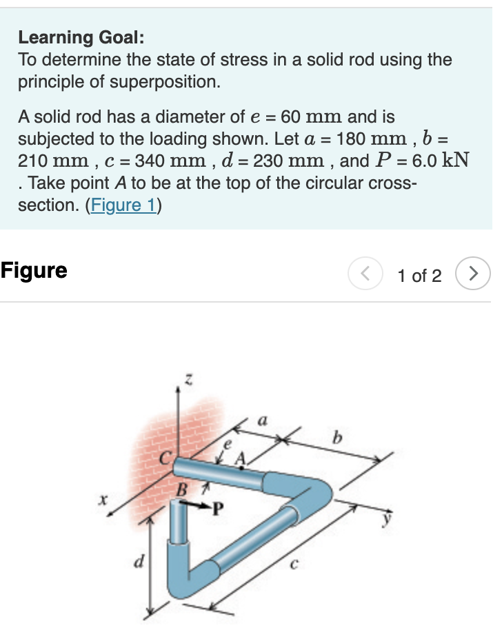 Solved Learning Goal: To determine the state of stress in a | Chegg.com
