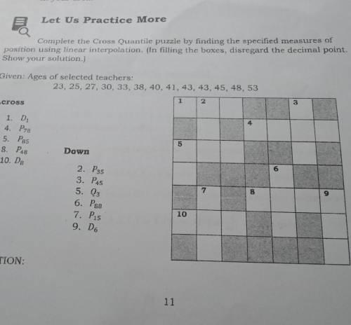 Solved Let Us Practice More Complete the Cross Quantile | Chegg.com