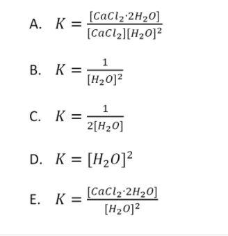 Solved Consider the reaction: CaCl2(s) + 2H2O(g) | Chegg.com