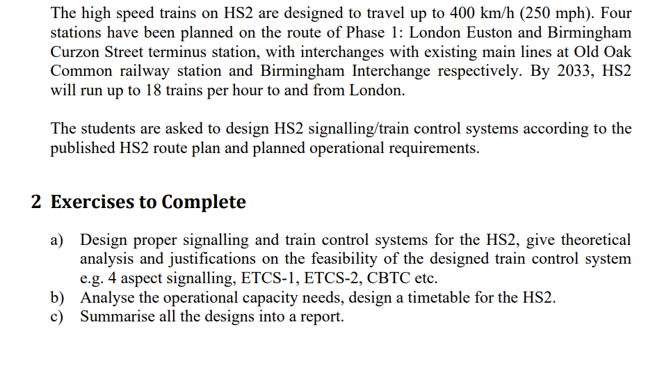 2 ﻿Exercises to Completea) ﻿Design proper signalling | Chegg.com