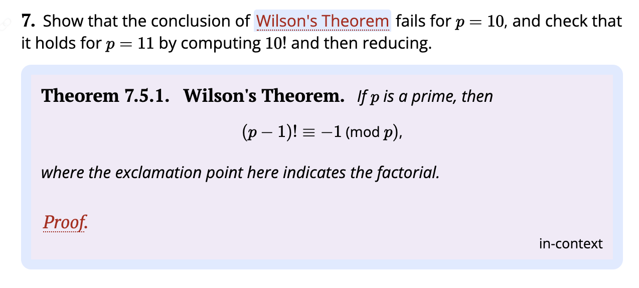 Solved = 7. Show that the conclusion of Wilson's Theorem | Chegg.com