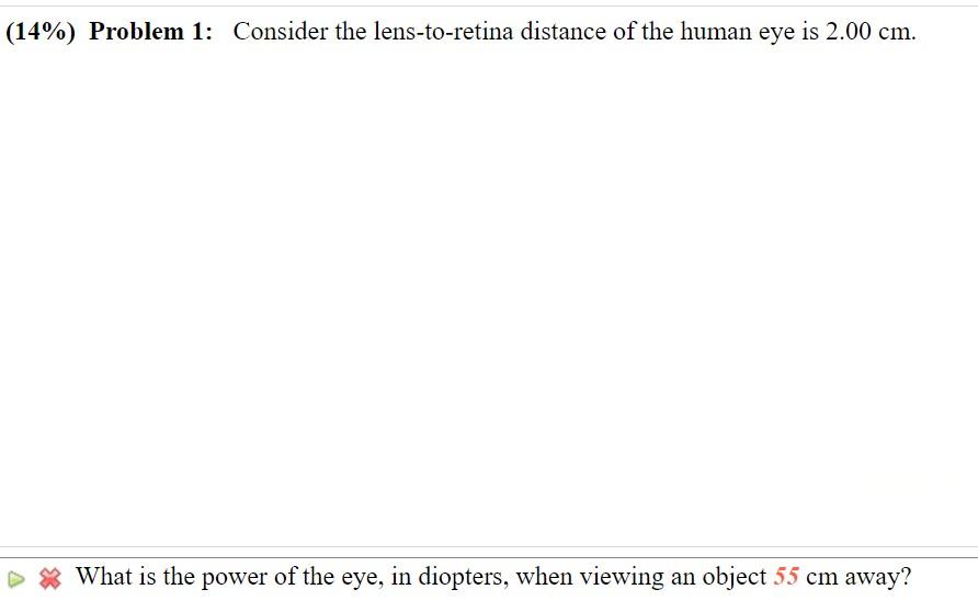 Solved (14\%) Problem 1: Consider the lens-to-retina | Chegg.com