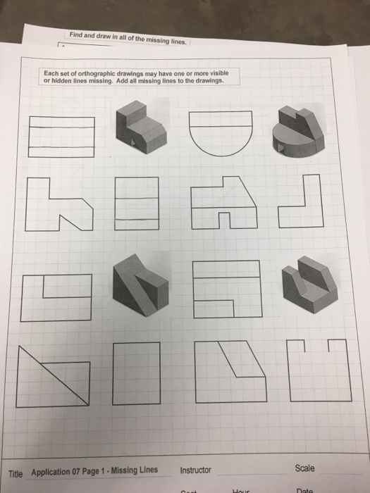 Solved Find and draw in all of the missing lines. Each set | Chegg.com