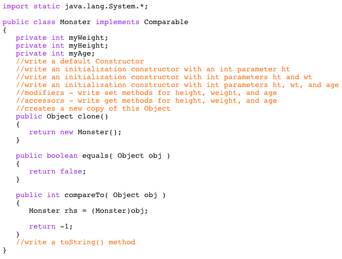 Solved Lab Description Create a Monster class to store | Chegg.com