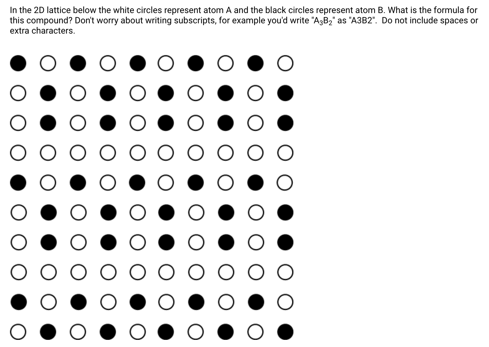 Solved In the 2D lattice below the white circles represent | Chegg.com