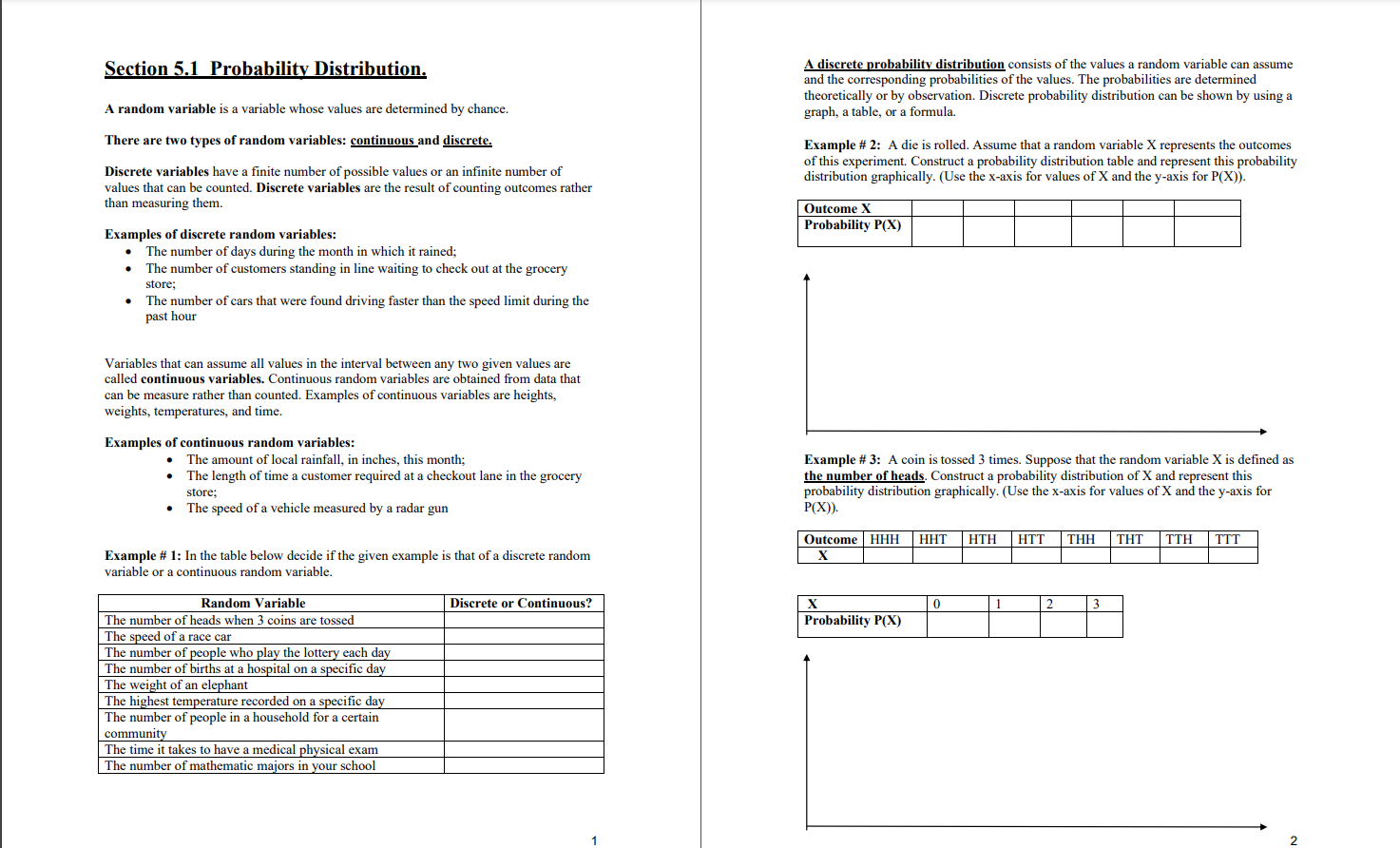 Solved Section 5.1 Probabilitv Distribution. A random | Chegg.com