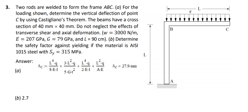 Solved 9 B 3. Two rods are welded to form the frame ABC. (a) | Chegg.com