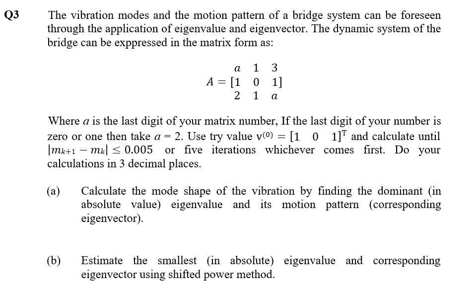 Solved PLEASE USE THE 2a on the matrix form number (6). the | Chegg.com