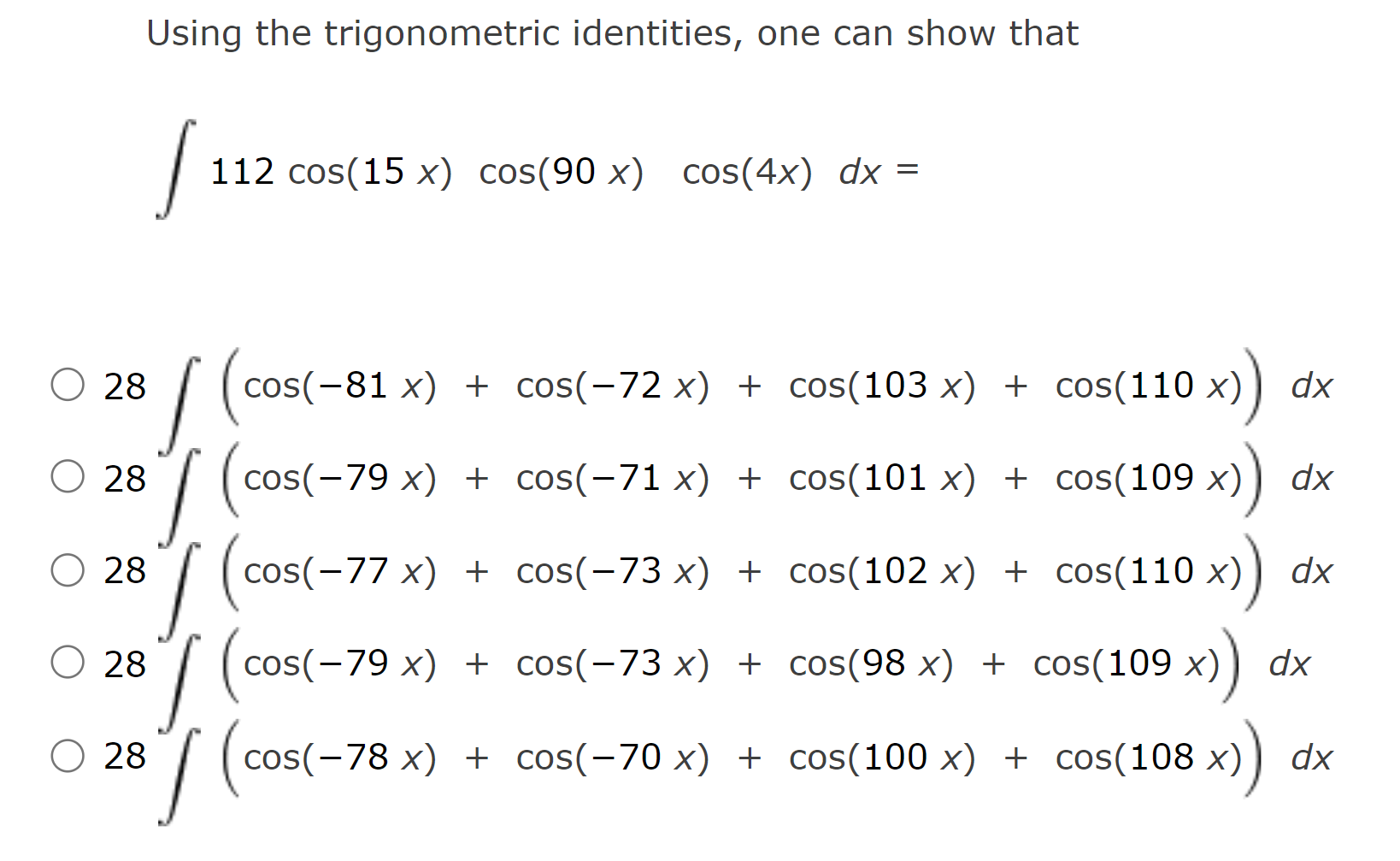 Solved Using the trigonometric identities, one can show that | Chegg.com