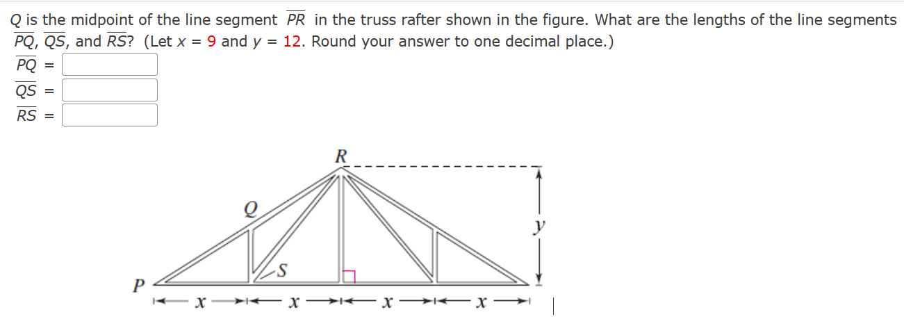 Solved Q is the midpoint of the line segment PR in the truss | Chegg.com
