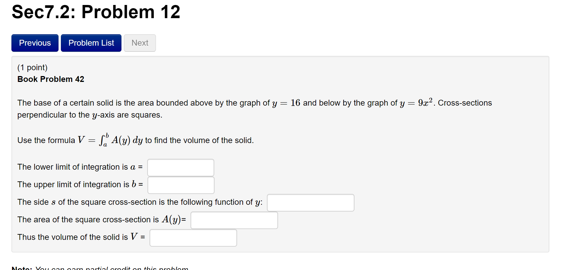 Solved Sec7.2: Problem 12 Previous Problem List Next (1 | Chegg.com