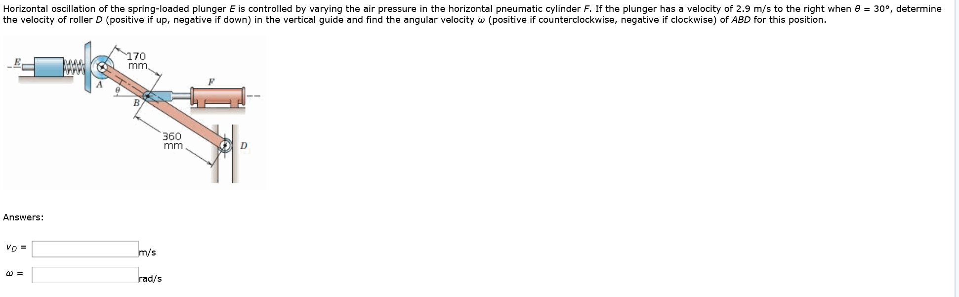Solved Horizontal oscillation of the spring-loaded plunger E | Chegg.com