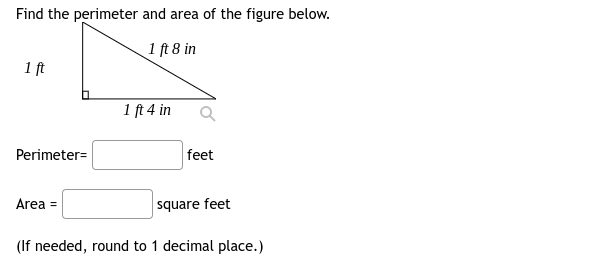 Solved Find the perimeter and area of the figure below. | Chegg.com