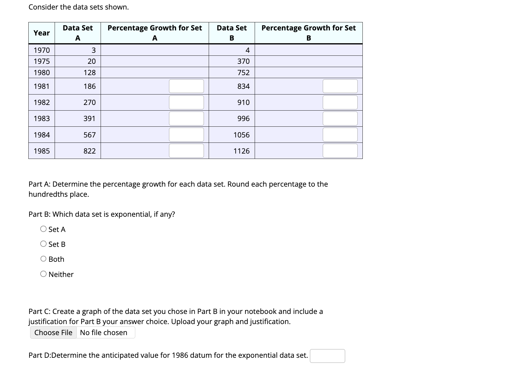 [Solved]: Consider the data sets shown. Part A: Determine t