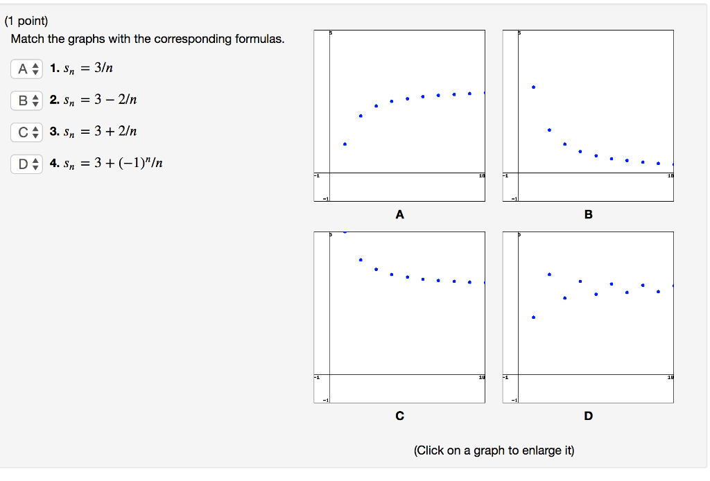 Solved (1 point) Match the graphs with the corresponding | Chegg.com