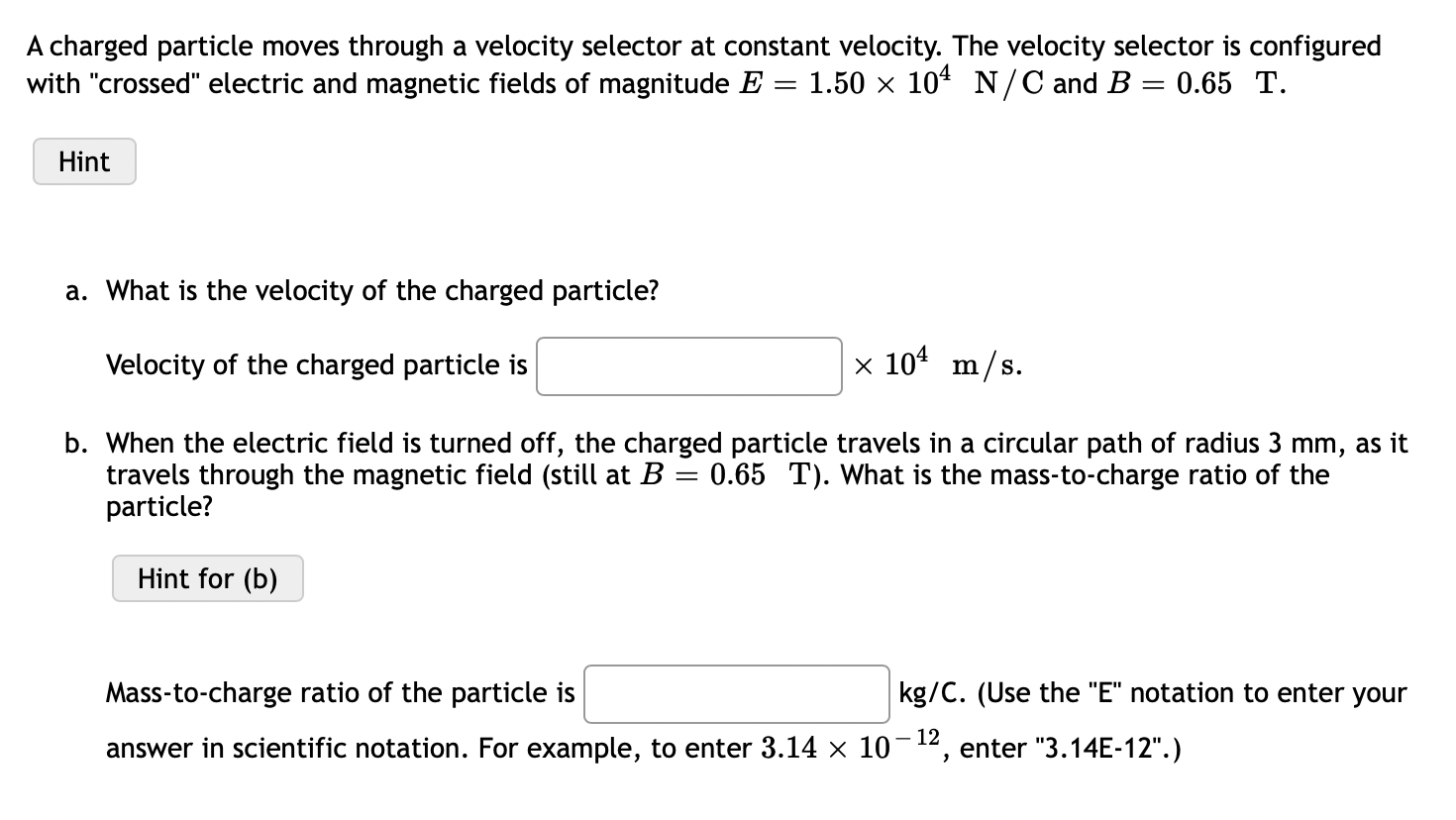 Solved A charged particle moves through a velocity selector | Chegg.com