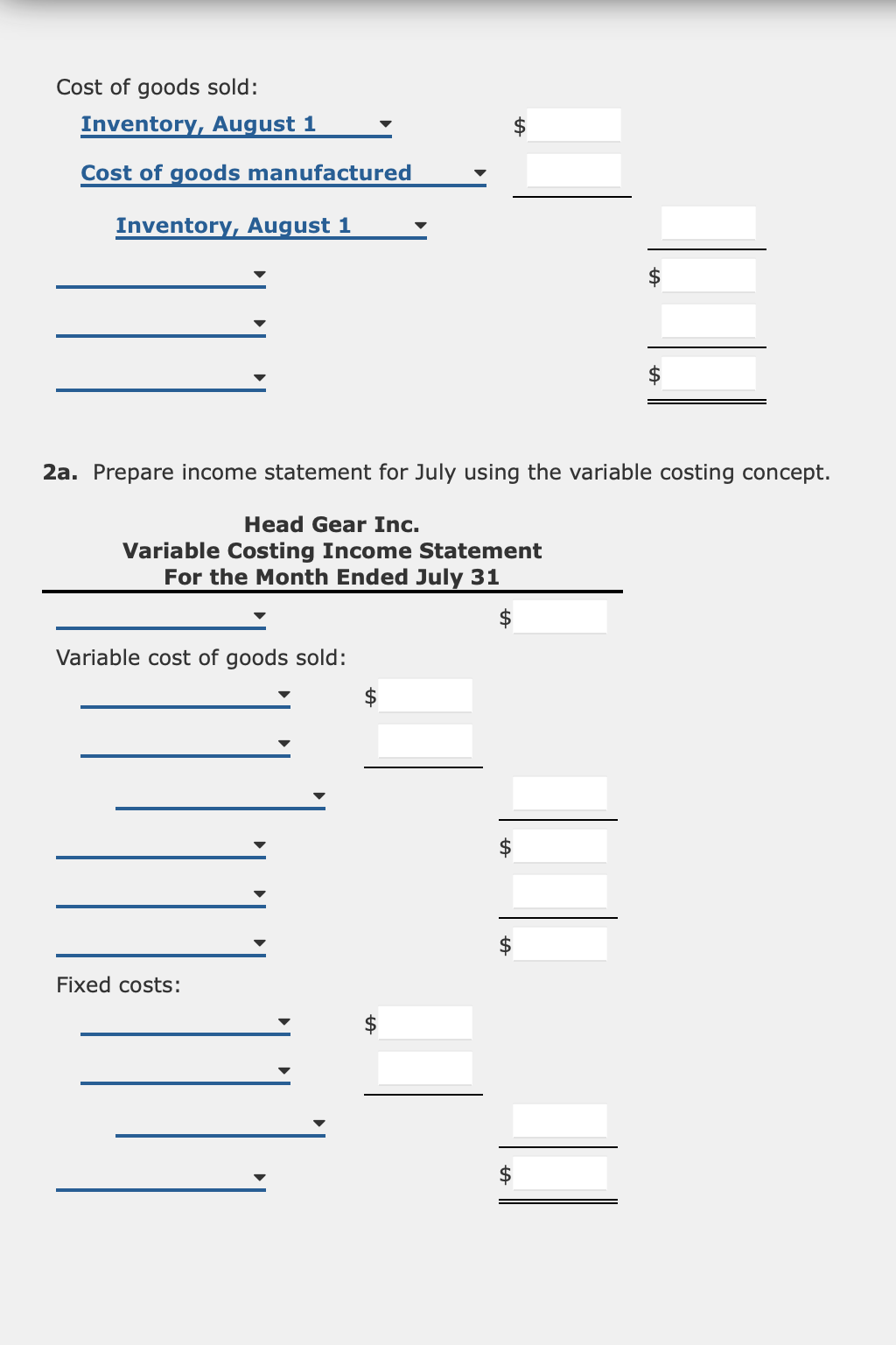 Solved 18. PR.07.03B.ALGO (Algorithmic) Absorption and | Chegg.com