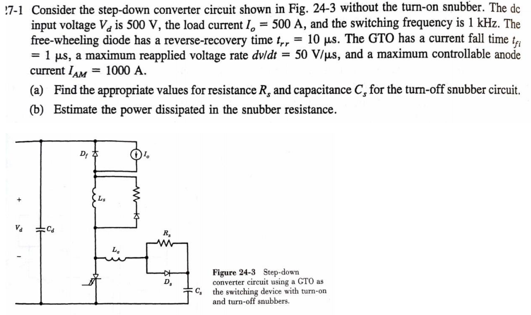 Solved !7-1 Consider the step-down converter circuit shown | Chegg.com