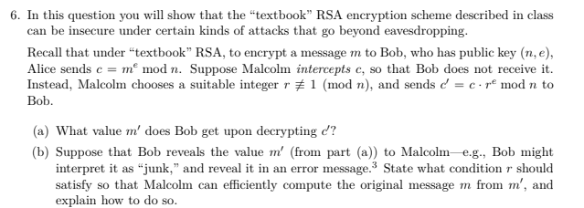 Solved 6. In this question you will show that the "textbook" | Chegg.com