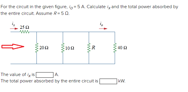 Solved For the circuit in the given figure, iO=5 A. | Chegg.com