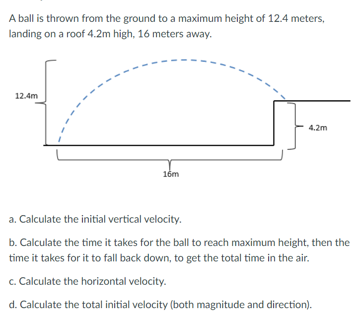 Solved A ball is thrown from the ground to a maximum height | Chegg.com