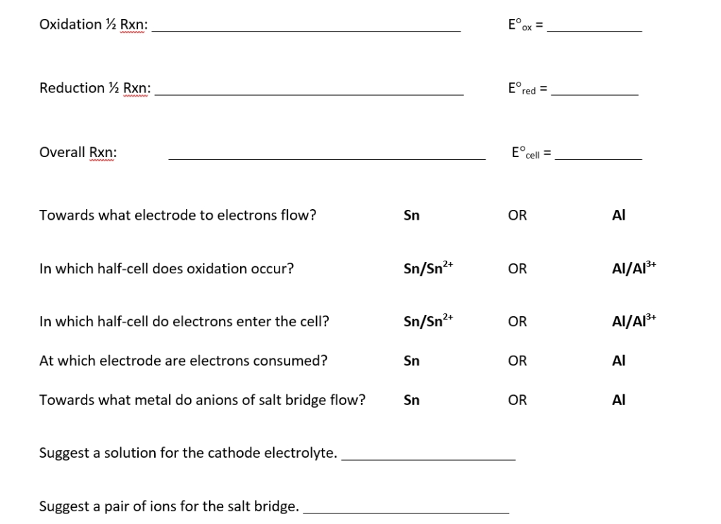Solved Consider the following electrochemical cell to answer | Chegg.com