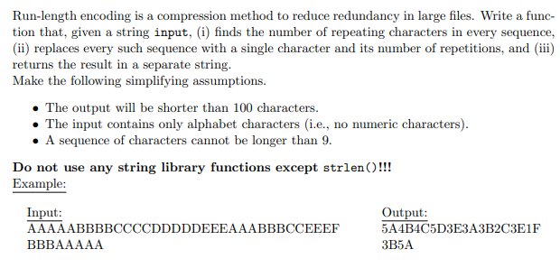 Solved Run-length encoding is a compression method to reduce | Chegg.com