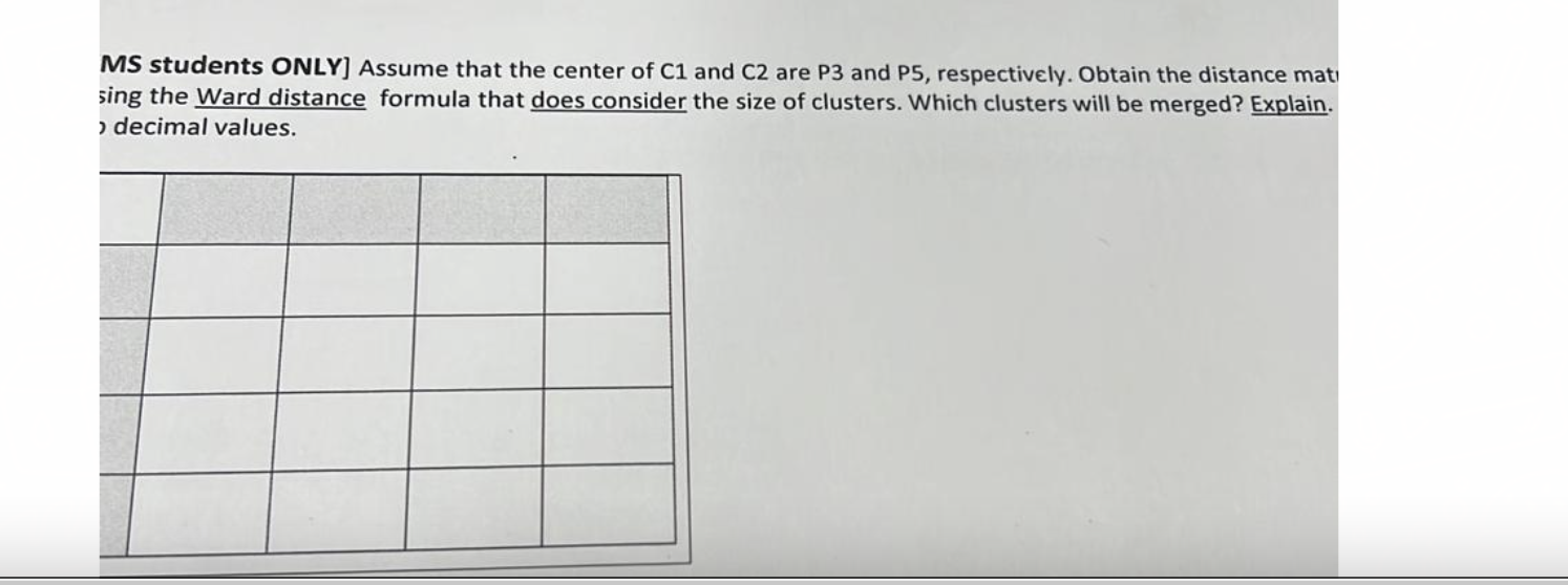 Solved 3) Given samples below, assume that the clusters are | Chegg.com