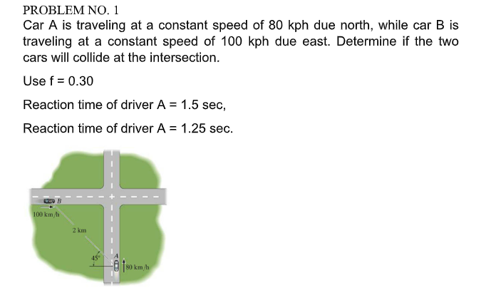 Solved PROBLEM NO. 1 Car A is traveling at a constant speed | Chegg.com