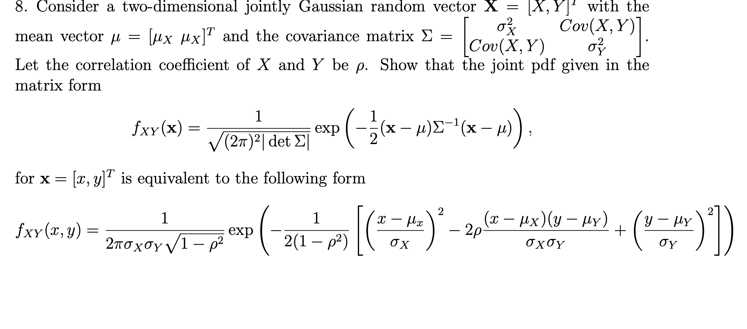 Solved Consider a two-dimensional jointly Gaussian random | Chegg.com