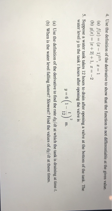 Solved 4. Use the definition of the derivative to show that | Chegg.com
