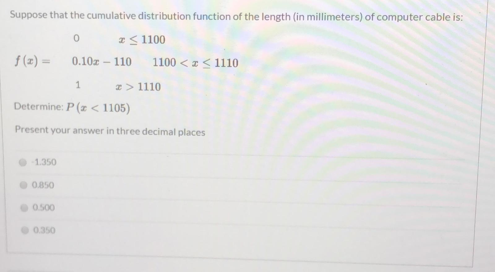 Solved Suppose that the cumulative distribution function of | Chegg.com